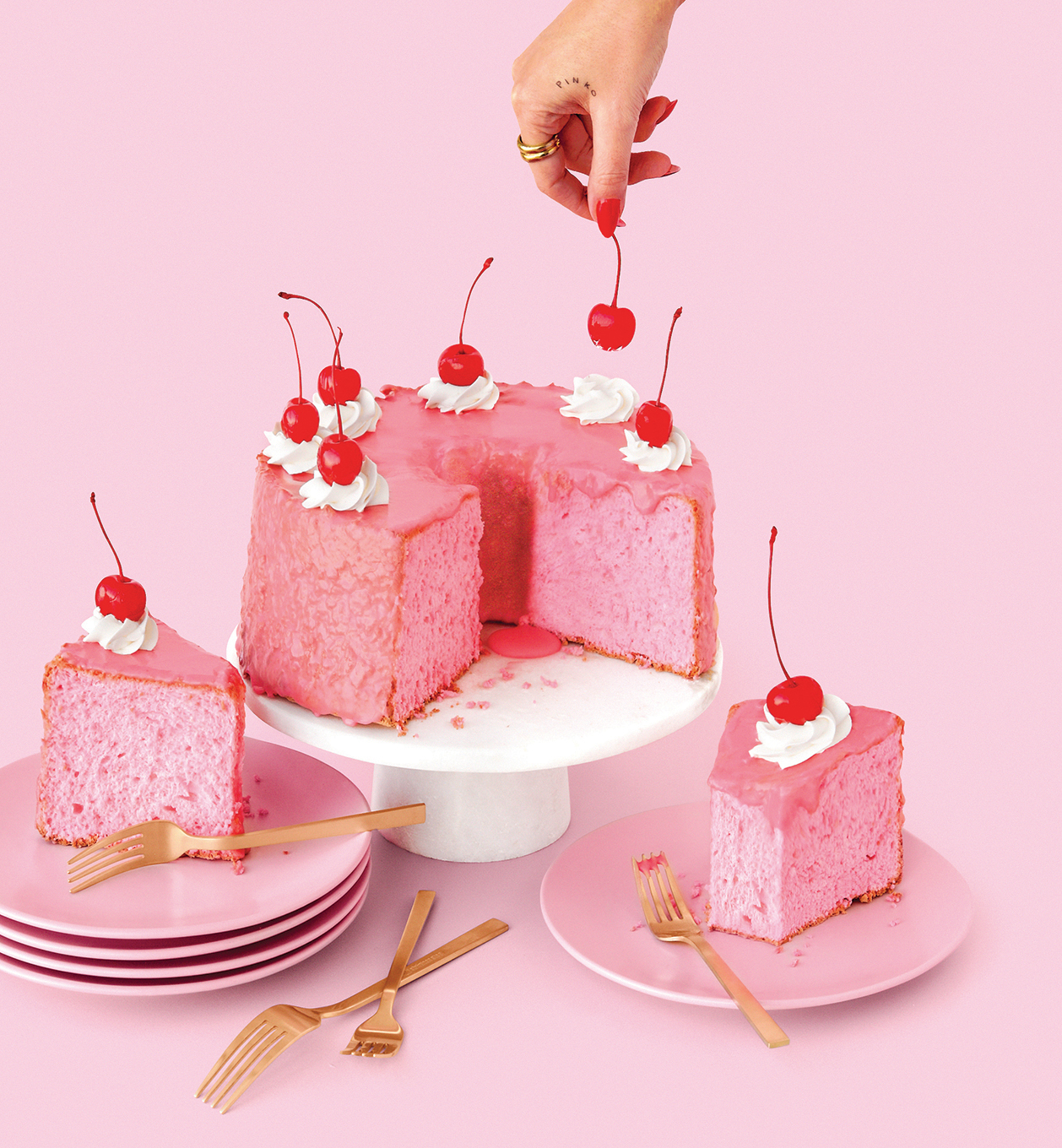 Cherry Almond Angel Food Cake